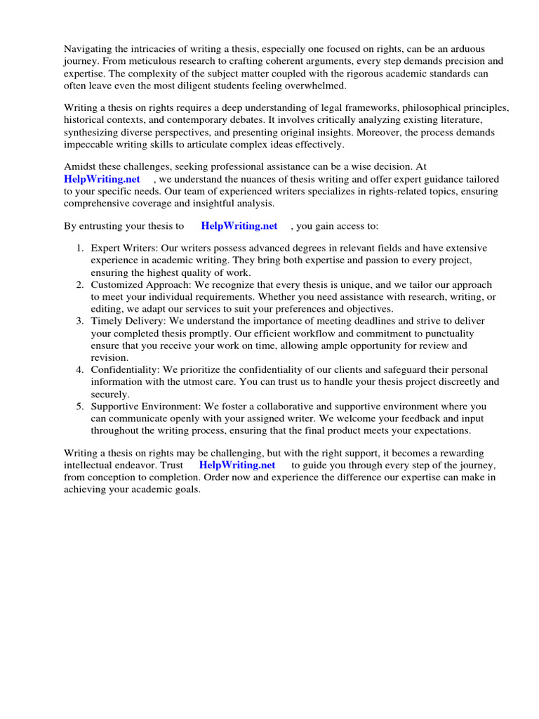 Rights Thesis Explained | PDF | Essays | Thesis