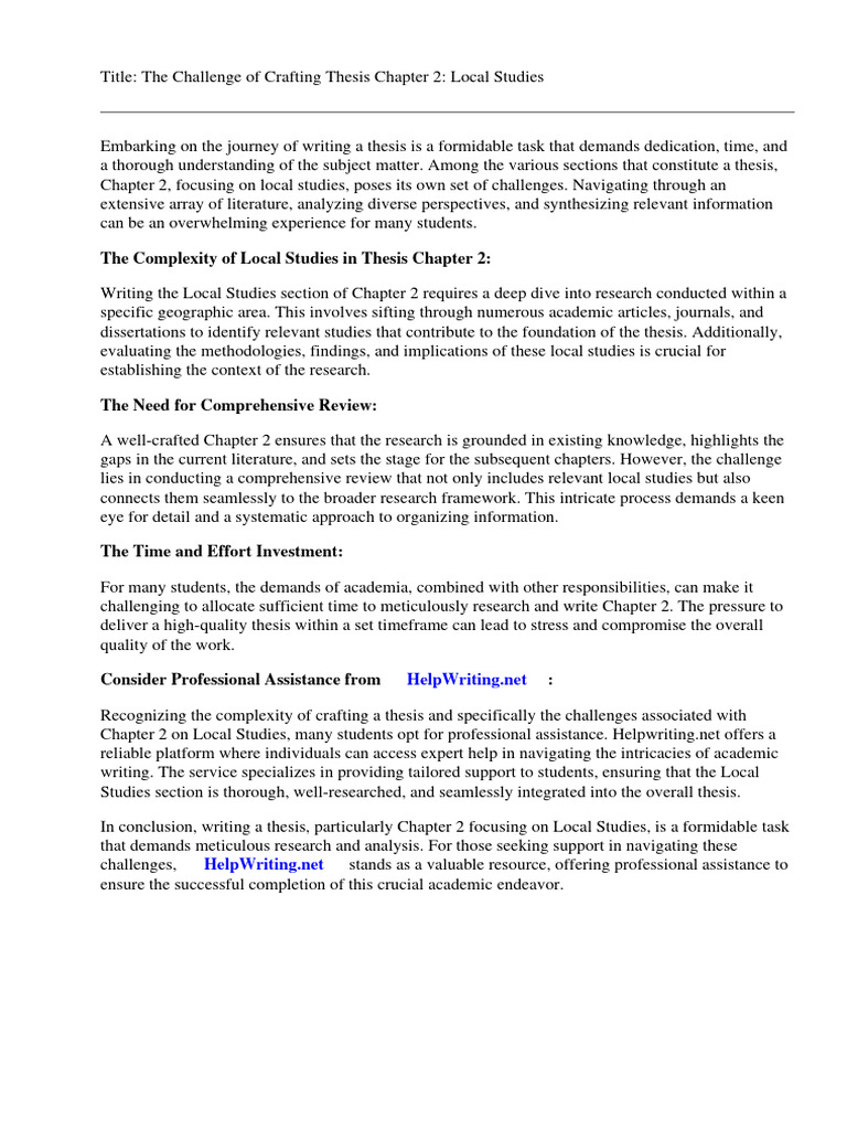 Thesis Chapter 2 Local Studies | PDF | Thesis | Information Thesis Chapter 2 Local Studies | PDF | Thesis | Information