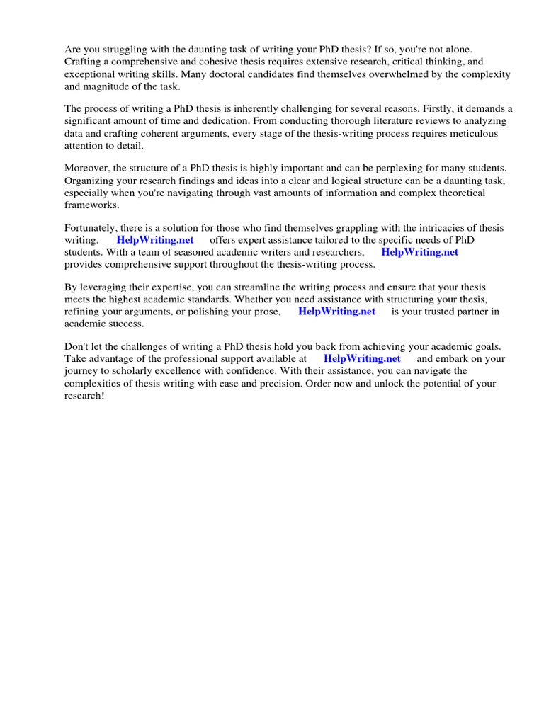 How To Write A Phd Thesis Structure Pdf Methodology Thesis