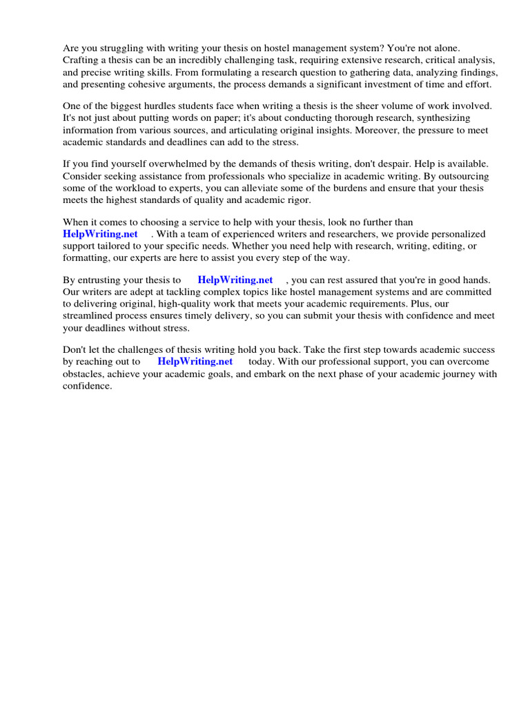 Thesis On Hostel Management System | PDF | Databases | Use Case