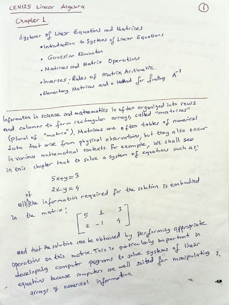 Linear Chapter 1.1 | PDF