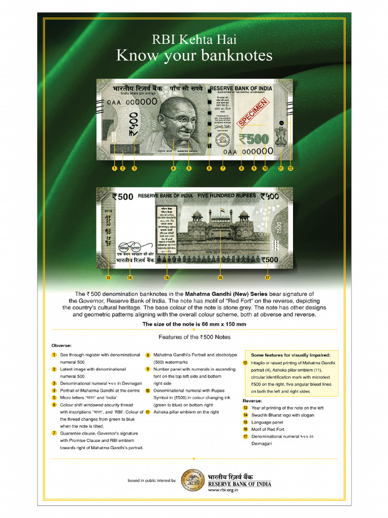 Rs500 Currency Note - Eng - 05022019 | PDF