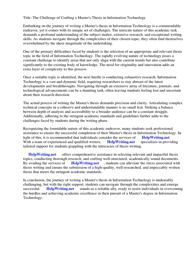 Masters Thesis Topics Information Technology Pdf Thesis Strategic