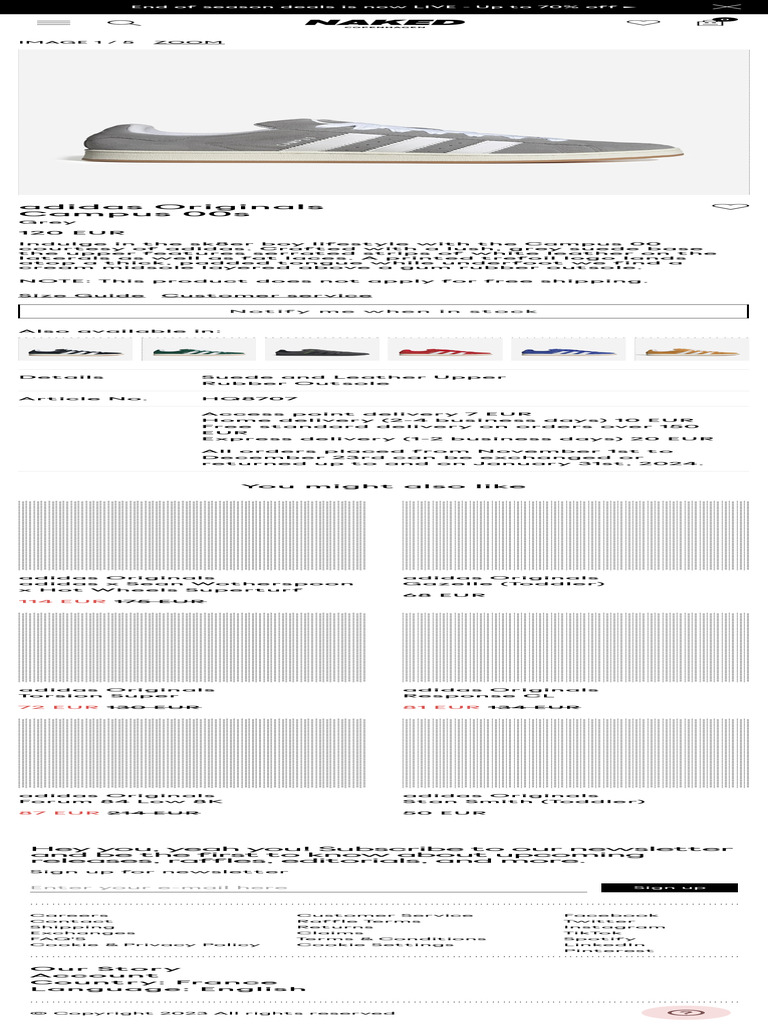 Adidas Originals Campus 00s Grey HQ8707 | PDF