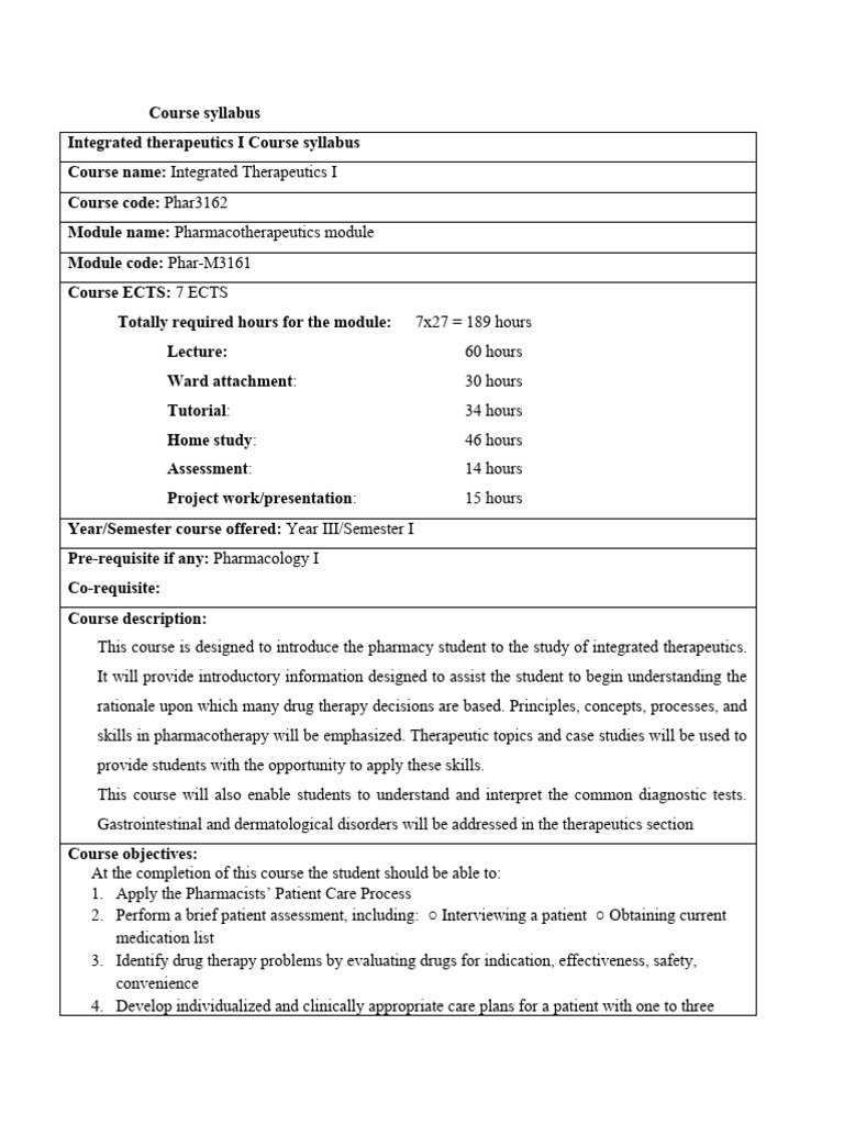 Course Therapy-1 | Download Free PDF | Pharmacy | Respiratory Diseases