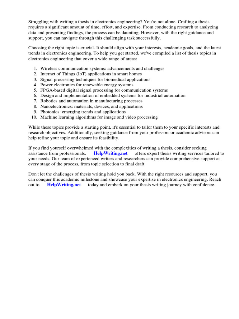 List of Thesis Topics in Electronics Engineering | PDF | Internet Of ...
