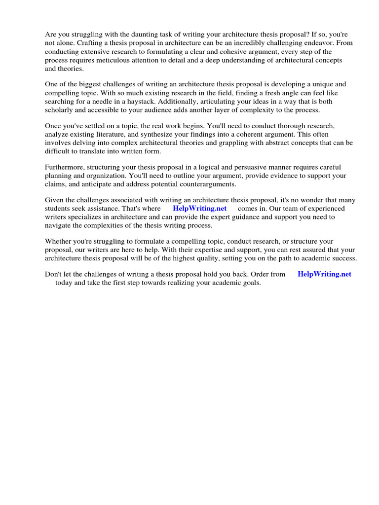 Architecture Thesis Proposal | Download Free PDF | Thesis | Methodology