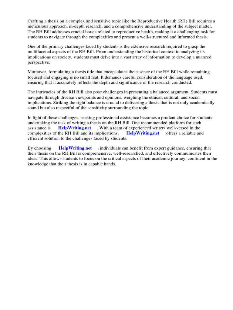 Thesis Title About RH Bill | PDF | Attitude (Psychology)