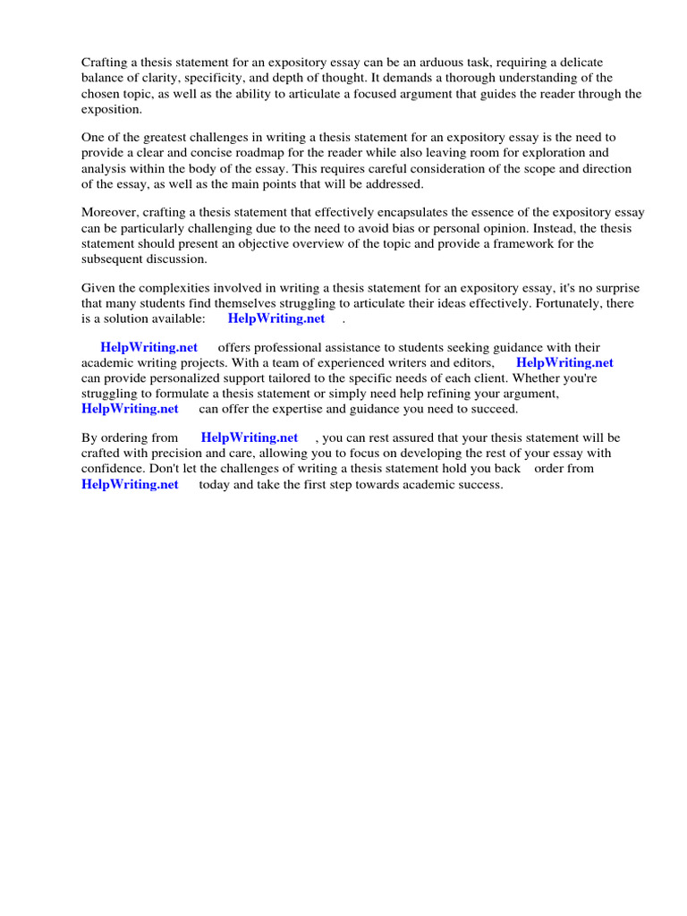 Thesis Statement For Expository Essay | PDF | Essays | Human Communication Thesis Statement For Expository Essay | PDF | Essays | Human Communication