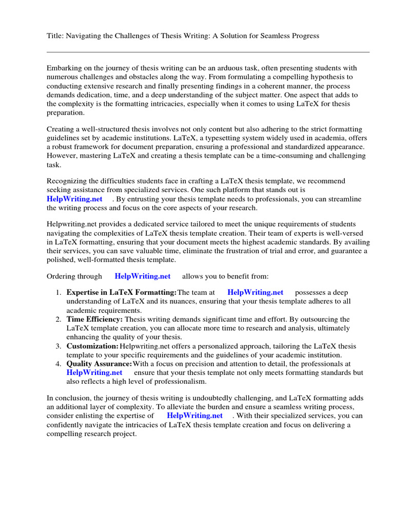 Latex Thesis Template Ctan | PDF | Thesis | Te X