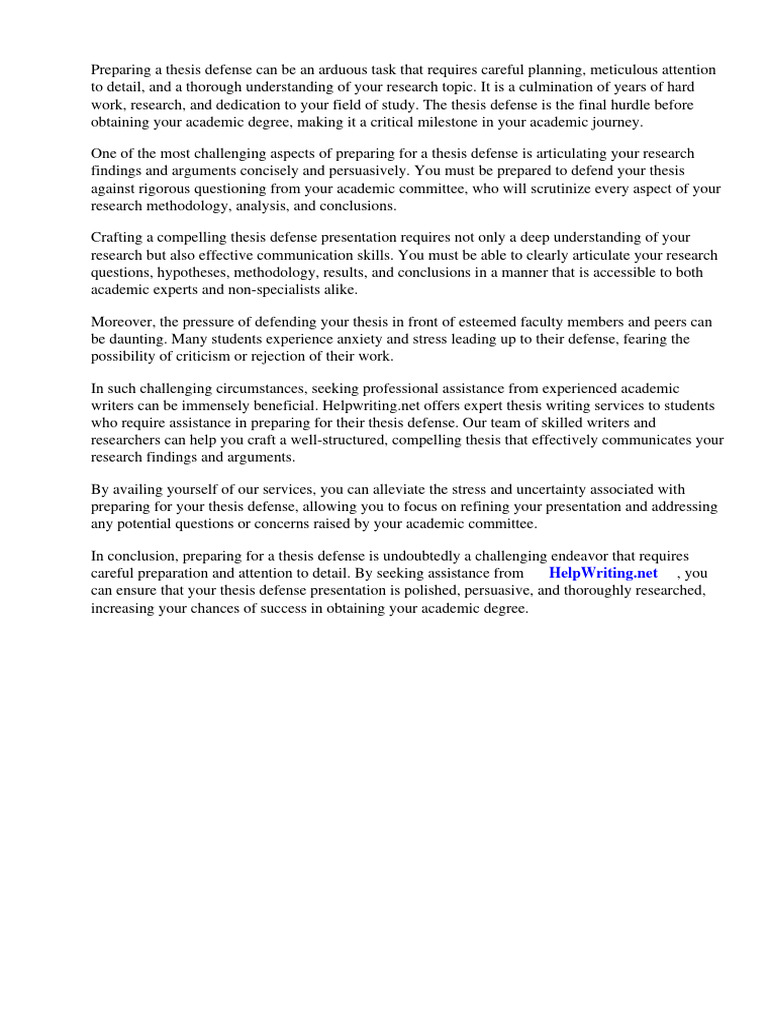 How To Prepare A Thesis Defence | PDF | Thesis