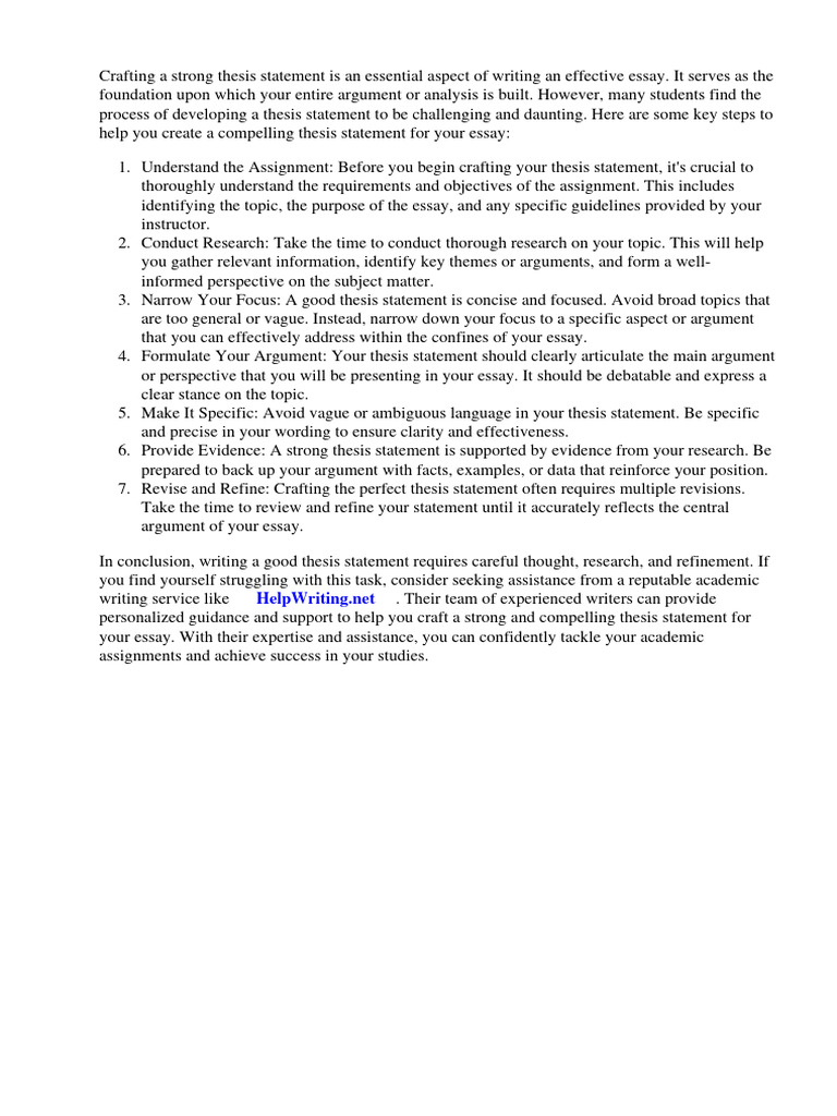 How To Make A Good Thesis Statement For An Essay | PDF | Essays | Thesis