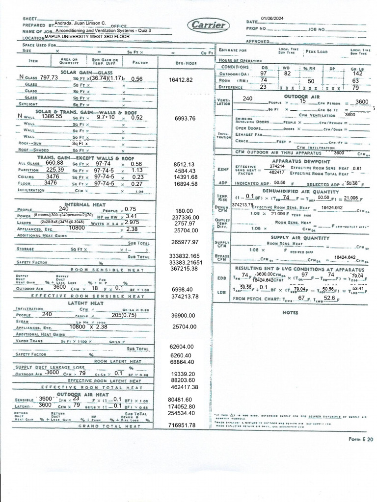HVAC Calculation Sheet Template | PDF | Sustainable Design | Home