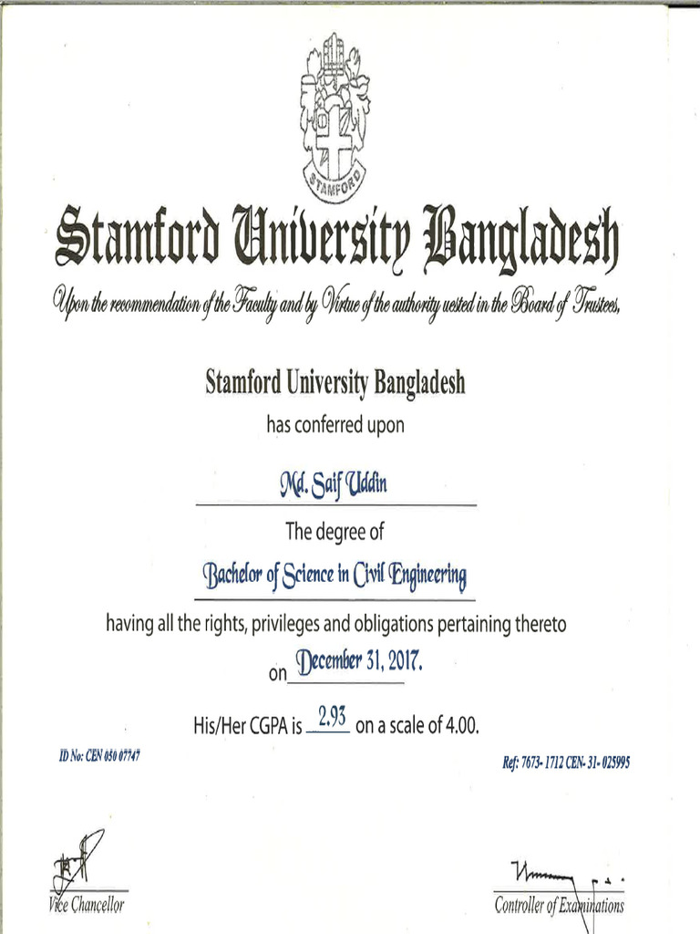 University Certificate | PDF