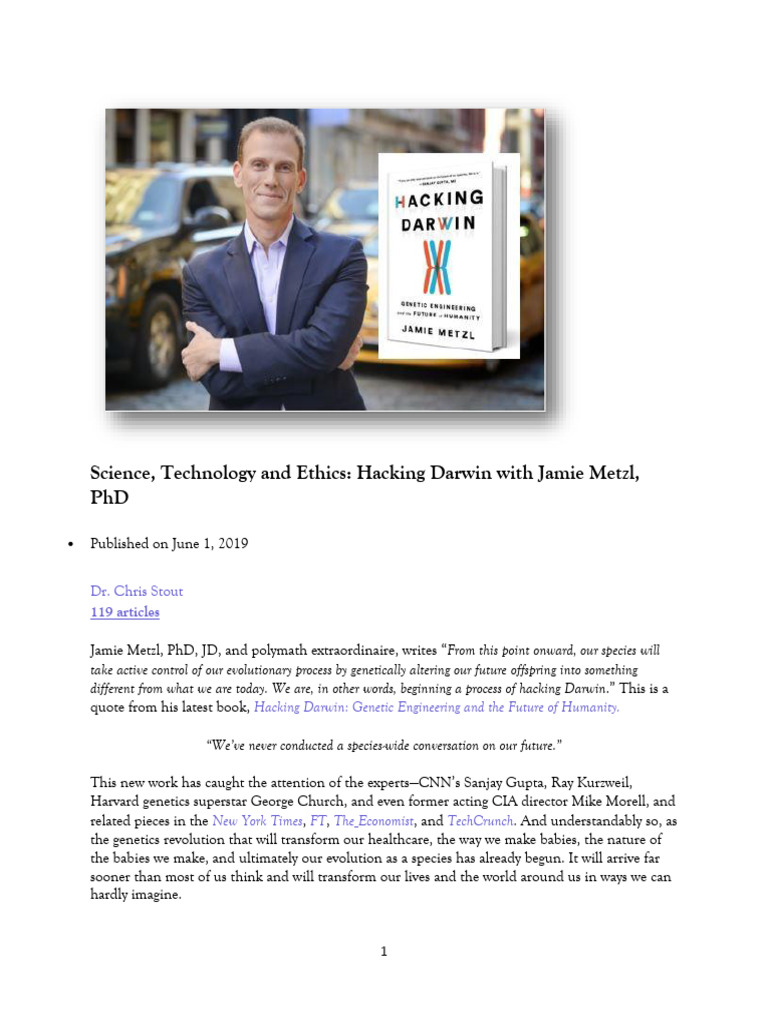 Hacking Darwin: Genetics and Ethics Insights | PDF | Single Nucleotide ...