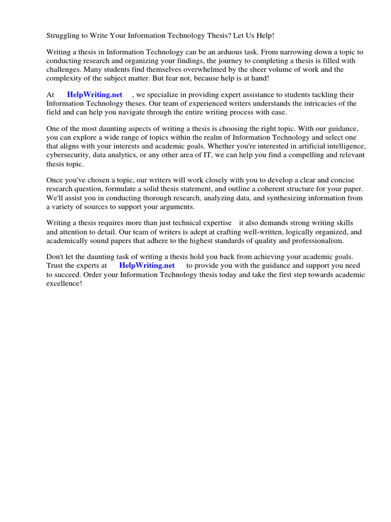 Thesis Topic for Information Technology | PDF