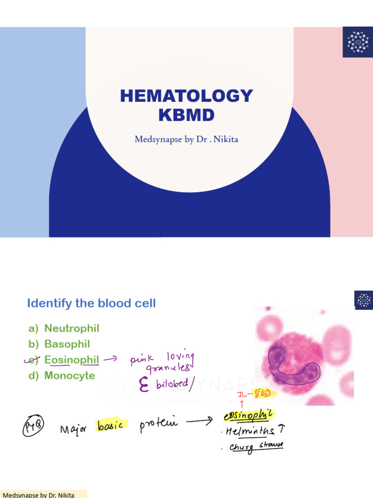 Hematology KBMD 10.02.24 | PDF | Anemia | Body Fluids