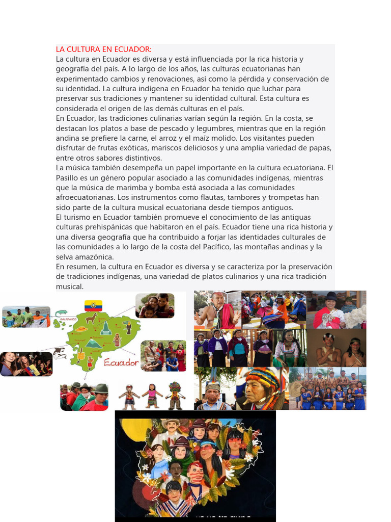 La Cultura en Ecuador | PDF | Ecuador