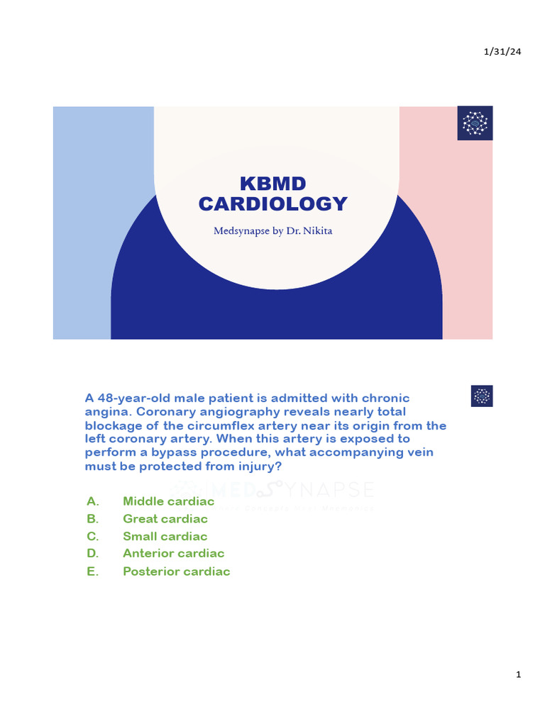 Cardiology Case Studies & Questions | PDF | Heart | Blood Pressure
