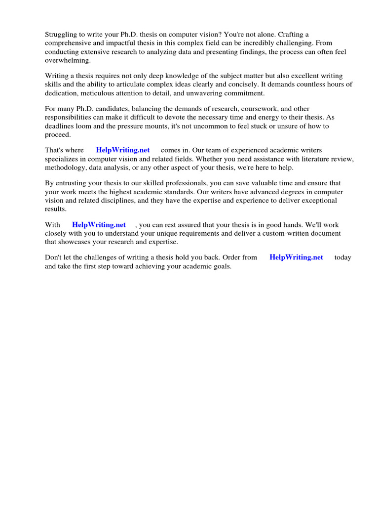 PHD Thesis Computer Vision PDF | PDF | Computer Vision | Deep Learning