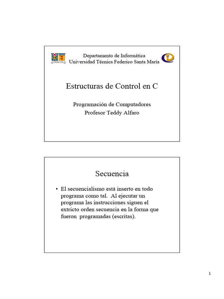 Tema5 - Estructuras de Control en C | Descargar gratis PDF | Flujo de ...