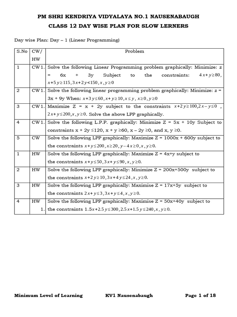 Class 12 MLL PROBLEMS | PDF