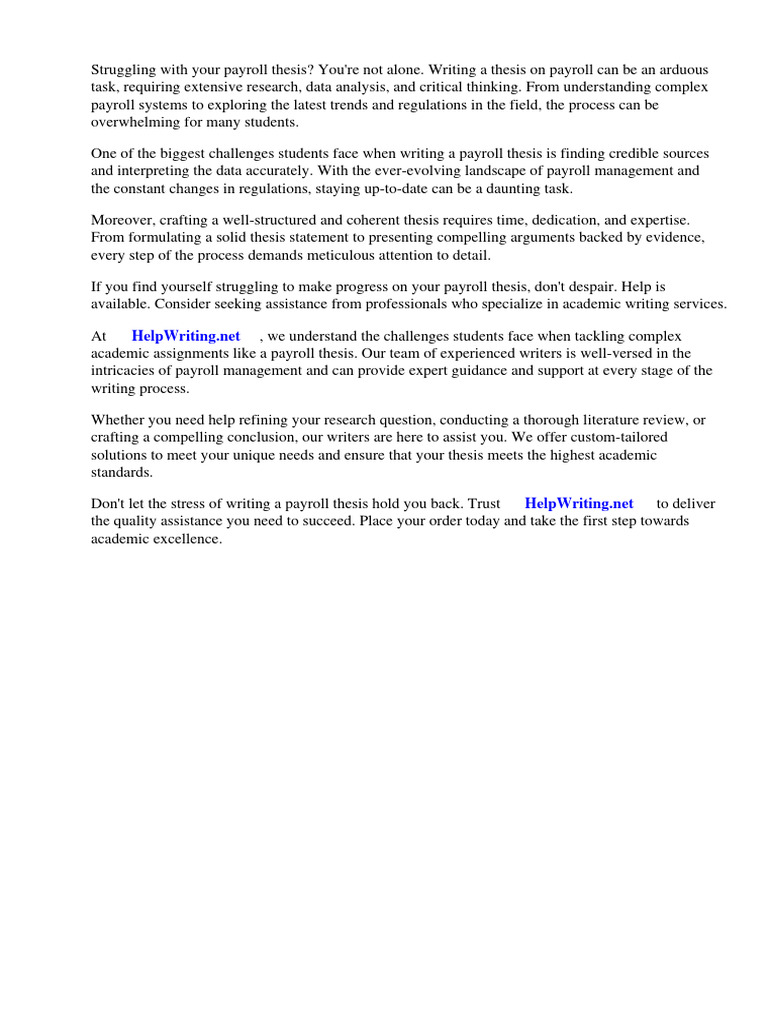 Payroll Thesis | PDF | Payroll | Payroll Tax Payroll Thesis | PDF | Payroll | Payroll Tax