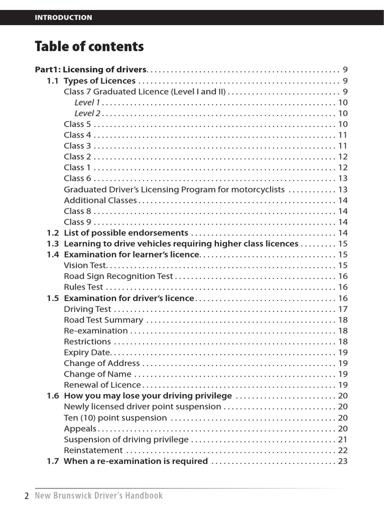 New Brunswick Book for Driving Test | PDF | Driver's License | Semi ...