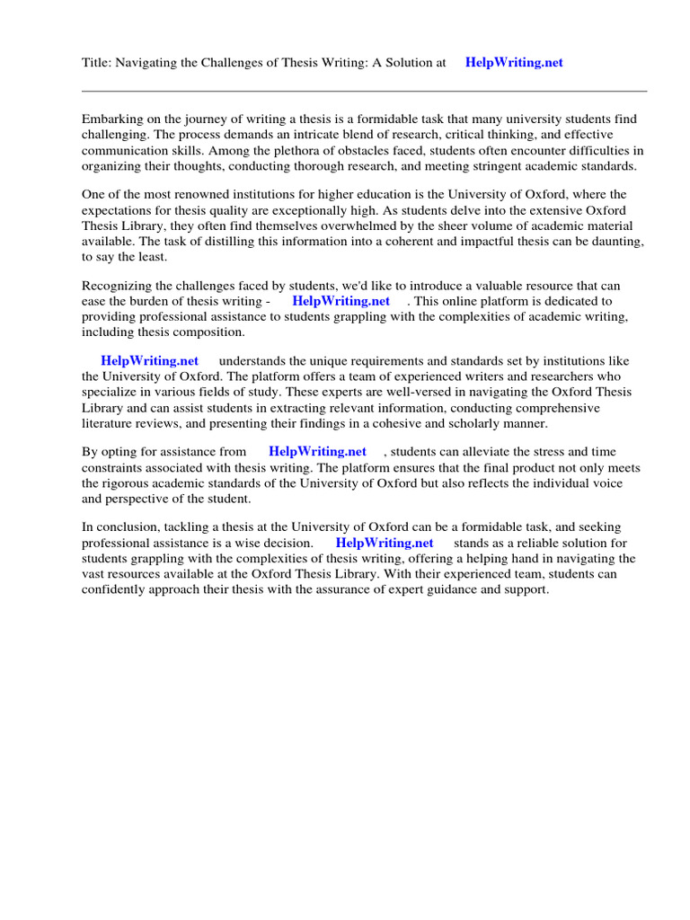 University of Oxford Thesis Library | PDF | Libraries | Thesis