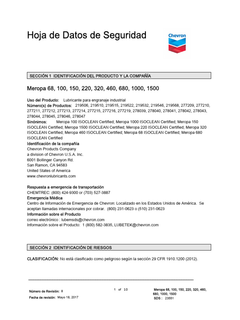 Meropa 68 - 100 - 150 - 220 - 320 - 460 - 680 FDS | Descargar gratis ...