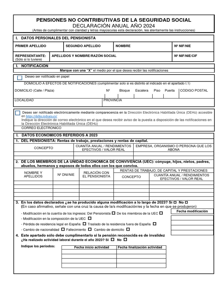 Declaración Anual PNC 2024 | PDF