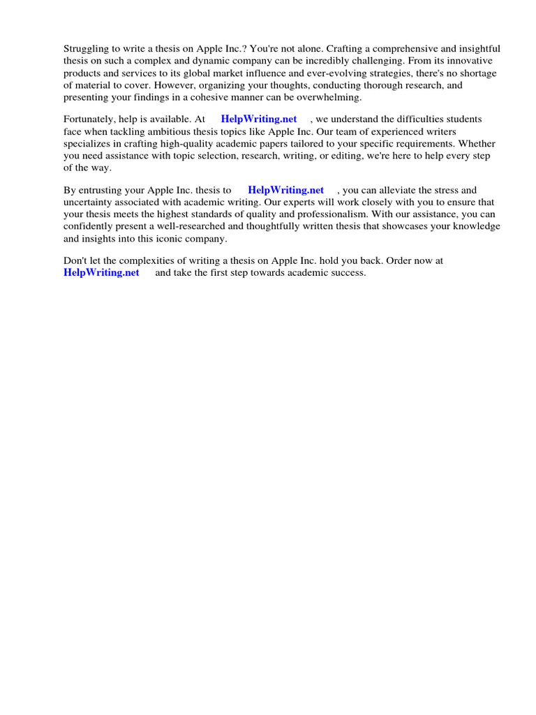 Apple Inc Thesis Statement | PDF | Apple Inc. | Steve Jobs