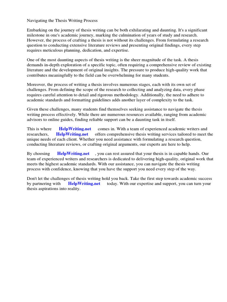 Thesis Writing Process | Download Free PDF | Thesis | Methodology