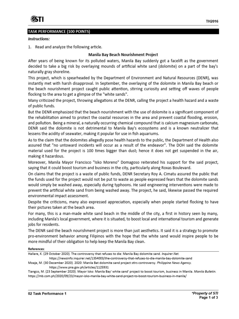 02 Task Performance 1 | PDF