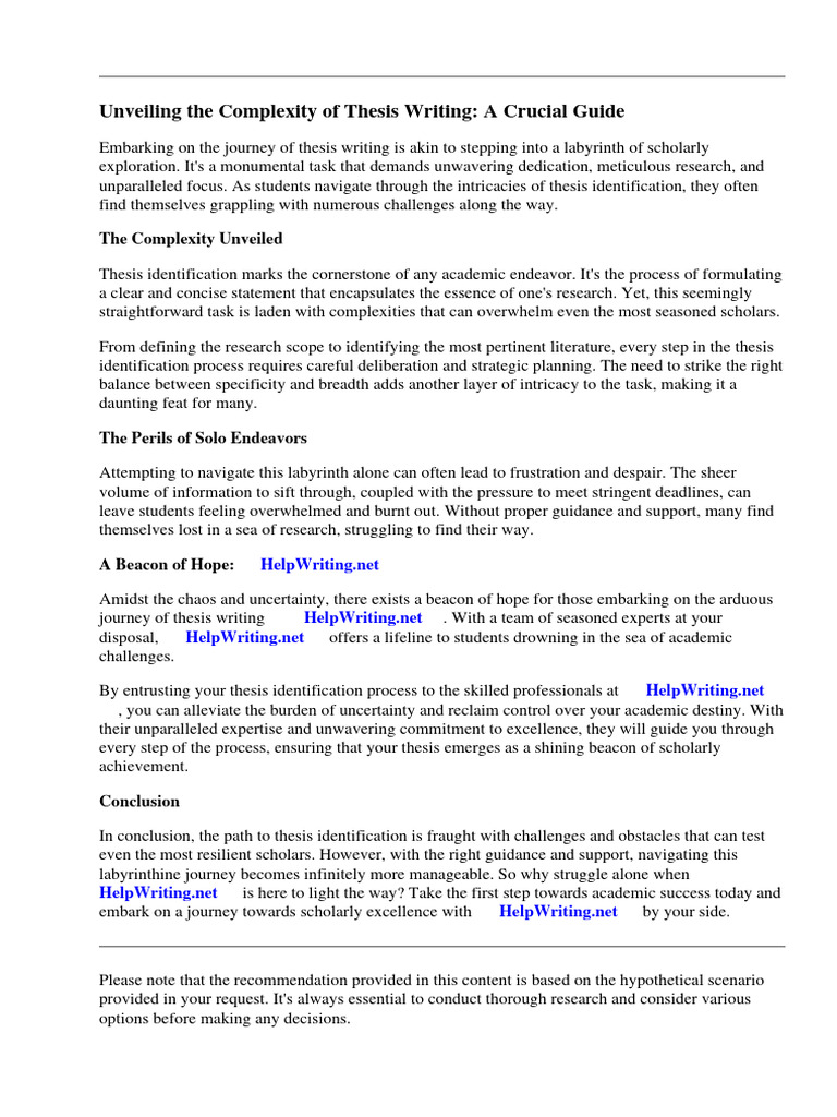 Thesis Identification | Download Free PDF | Thesis | Statistics