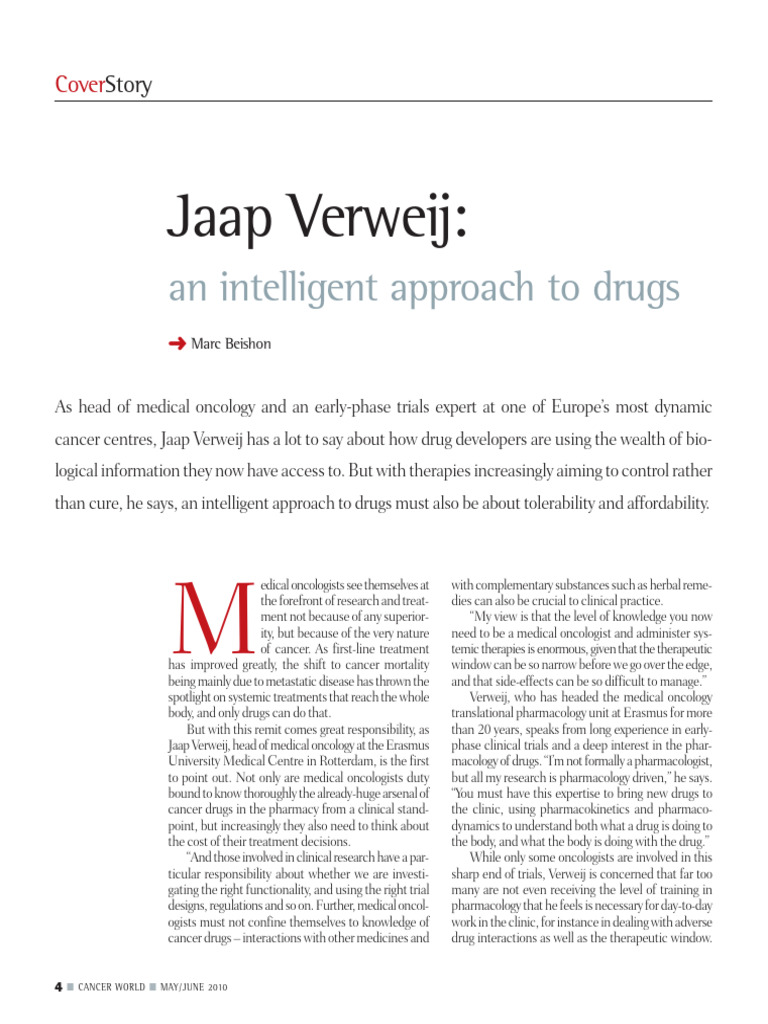 Jaap Verweij: An Intelligent Approach To Drugs | PDF | Cancer ...