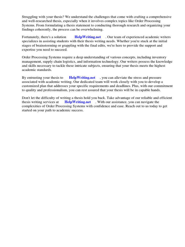 Order Processing System Thesis | PDF | Databases | System