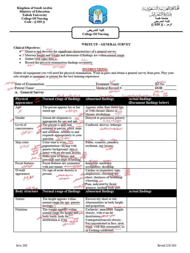 2A General Survey, Vital Signs, Measurement 2024 | PDF | Breathing ...