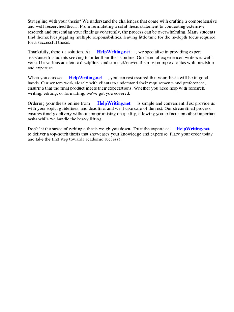 Thesis Order Online | PDF | Thesis | Essays