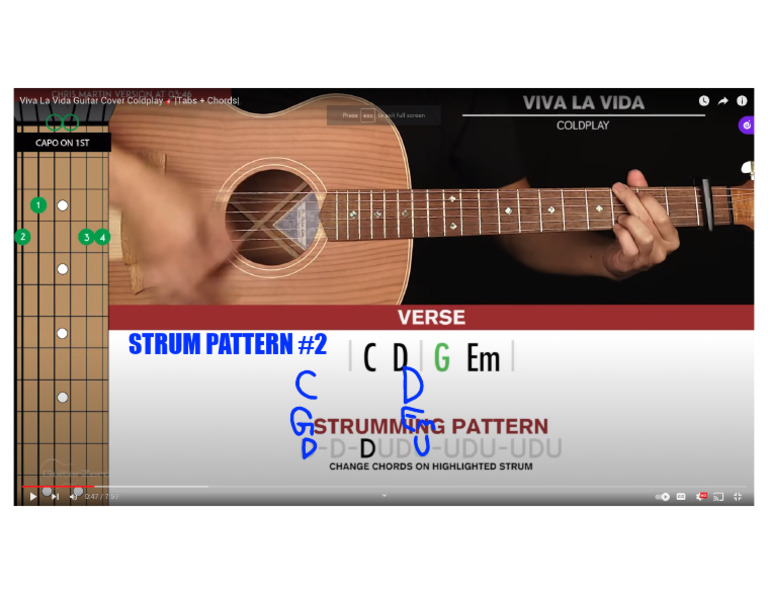 Viva La Vida Strum Pattern 2 | PDF