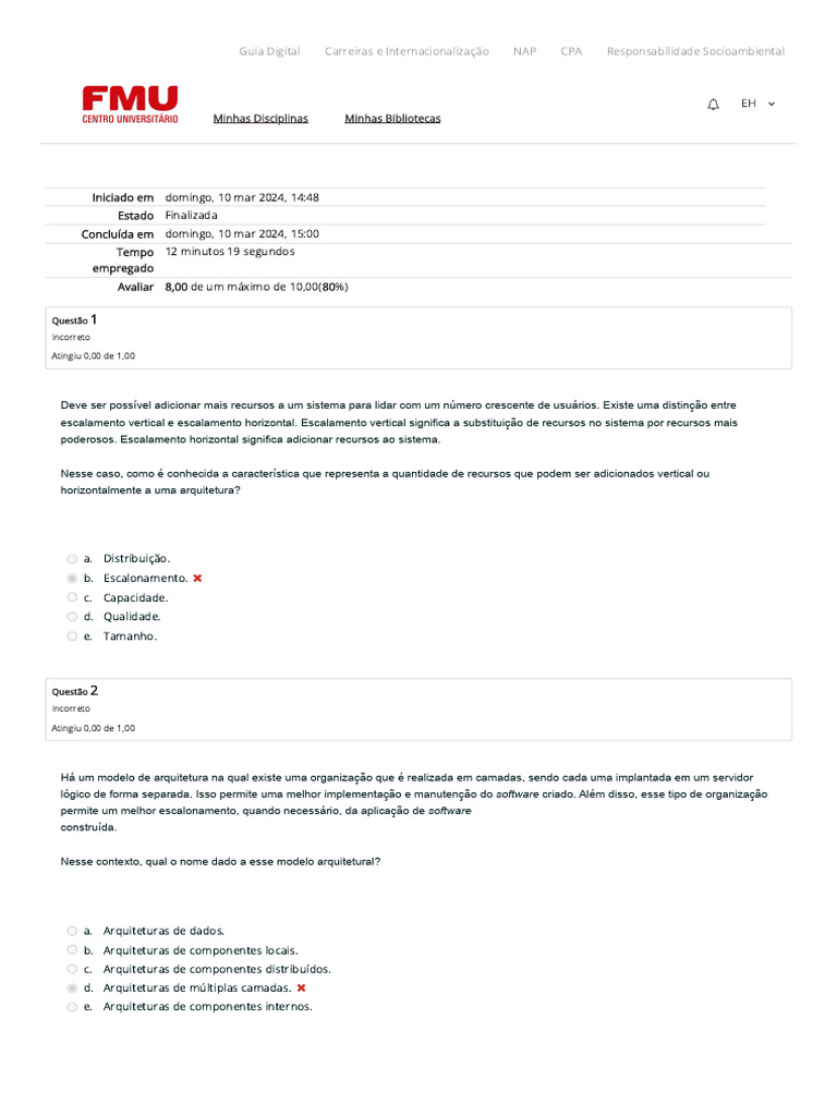 Atividade 4 (A4)_ Revisão Da Tentativa | PDF | Modelo cliente – Servidor | Programas
