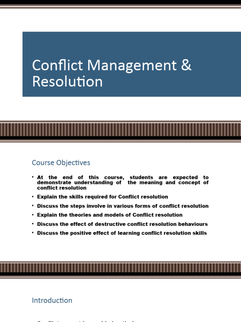 Conflict Resolution Presentation MC | PDF | Conflict Resolution | Mediation