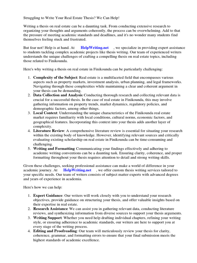 Thesis Real Estate Finikounda | PDF | Thesis | You Tube