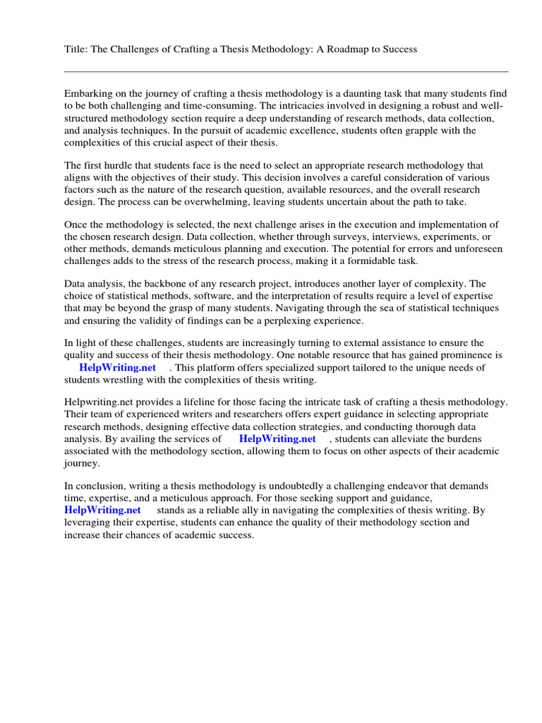 Sample Thesis Methodology PDF | PDF | Methodology | Quantitative Research