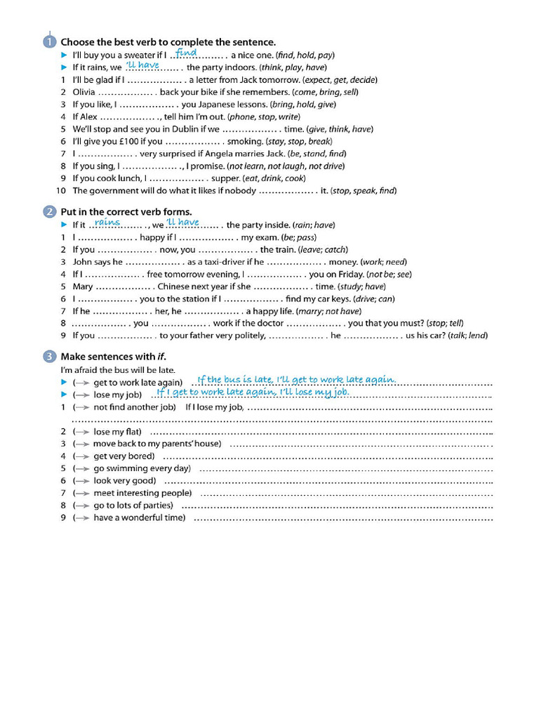0 And 1st Conditional Pdf