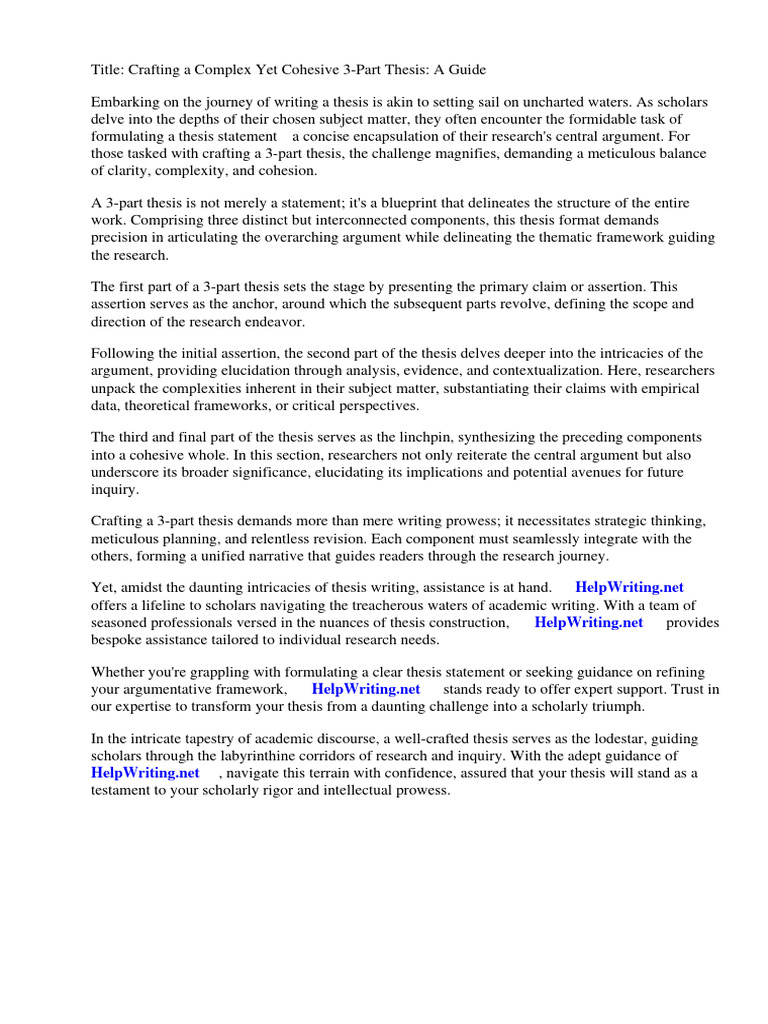 3 Part Thesis Example | Download Free PDF | Essays | Thesis