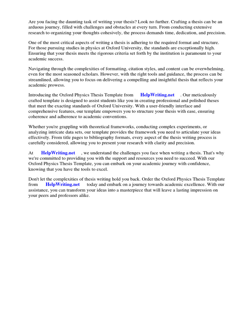 Oxford Physics Thesis Template | PDF | Thesis | Te X