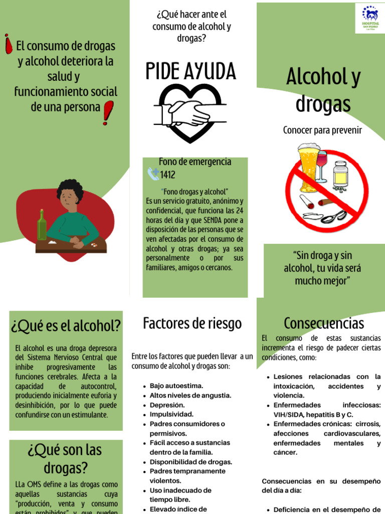 Tríptico Alcohol y Drogas | PDF