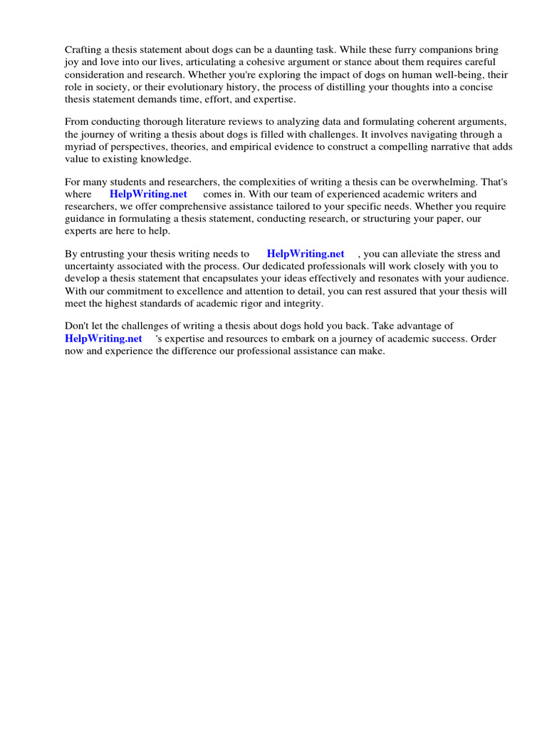 Thesis Statement About Dogs | PDF | Dogs | Pet