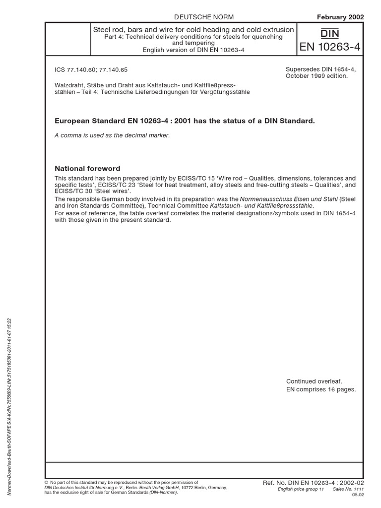 DIN EN10263-4 - February 2002 | PDF